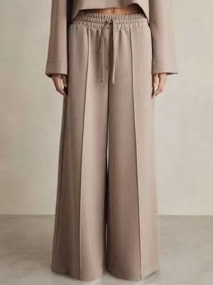 REISS Freya Interlock Wide-leg Drawstring Joggers