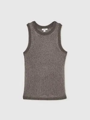 REISS Tia Metallic Knit Vest