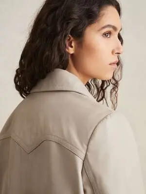REISS Jasmine Leather Bomber Jacket