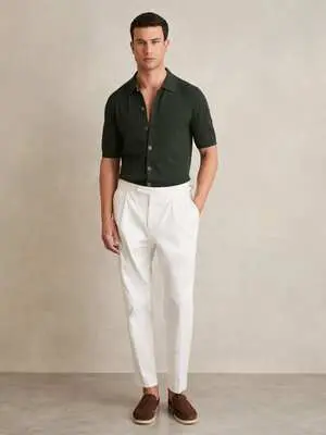 REISS Thames Textured Knit Button-through Shirt