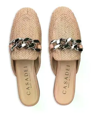 Casadei Chain-detail Mules - Neutrals