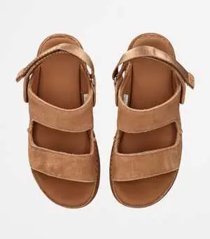 UGG Goldenstar Glide Suede Sandals - Beige