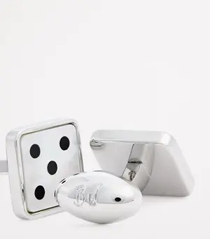 BABETTE WASSERMAN LONDON Onyx And Mother-of-pearl Dice Cufflinks