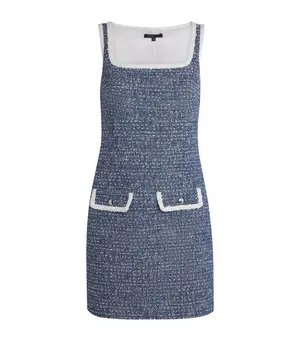 Maje Cotton-blend Tweed Mini Dress - Blue