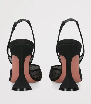 Amina Muaddi Holli Slingback Pumps 95 - Black