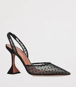 Amina Muaddi Holli Slingback Pumps 95 - Black