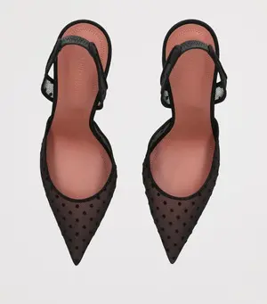 Amina Muaddi Holli Slingback Pumps 95 - Black