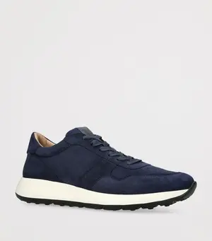 TOD'S Suede Allacciato Sneakers - Navy