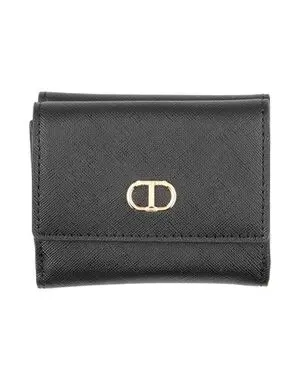 TWINSET Woman Wallet Yellow Size - Textile Fibers Black