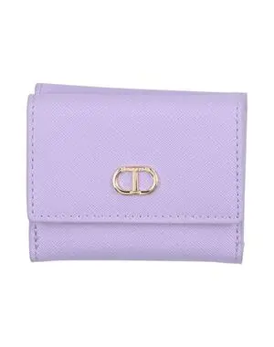 TWINSET Woman Wallet Yellow Size - Textile Fibers Purple