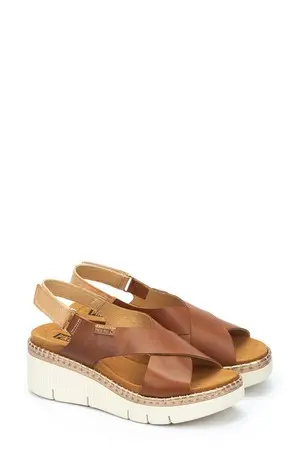Pikolinos Gomera Wedge Sandals - Brandy