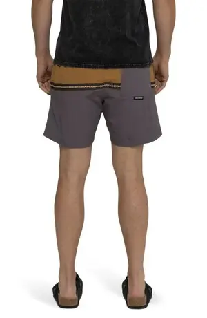 MAUI & SONS Colorblock Nylon Swim Trunks - Iron