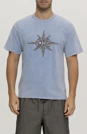 MAUI & SONS Mineral Wash Logo Graphic T-shirt