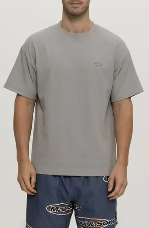 MAUI & SONS Surface Oversize Ribbed Cotton T-shirt - Grey