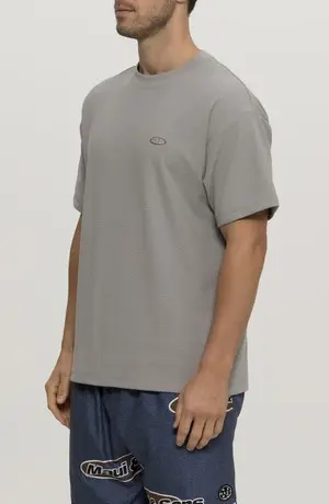 MAUI & SONS Surface Oversize Ribbed Cotton T-shirt - Grey