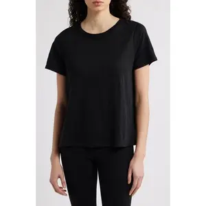 Eileen Fisher Crewneck Organic Linen T-shirt - Black