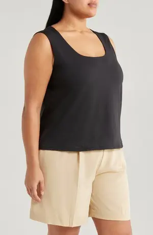 Lyssé Essentials Evie Scoop Neck Tank - Black