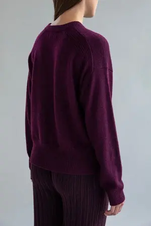 SSKEIN Crew Neck Pullover - Aubergine