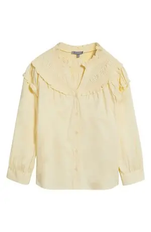 Wit & Wisdom Smocked Yoke Ruffle Shirt