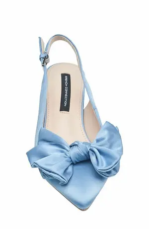 French Connection Quinnbow Slingback Kitten Heel - Blue