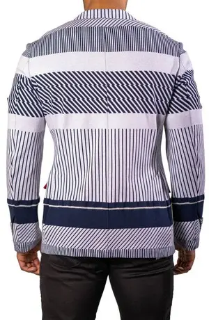MACEOO Unconstructed Stripe Knit Blazer