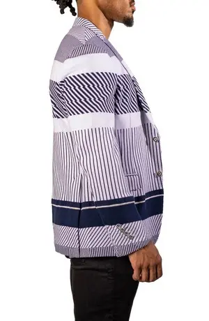 MACEOO Unconstructed Stripe Knit Blazer