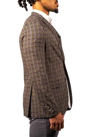 MACEOO Gingham Unconstructed Knit Blazer