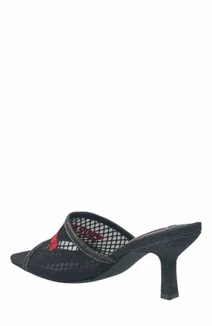 True Religion Denim Mesh Mule Heel - Black