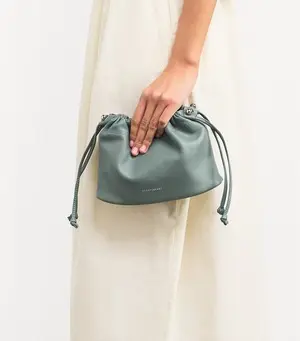 Strathberry Leather Drawstring Charlotte Clutch