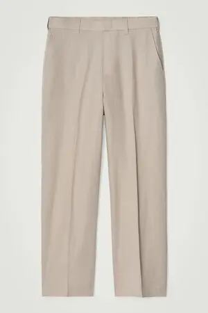 Cos Fluid Linen Wide-leg Trousers - Brown