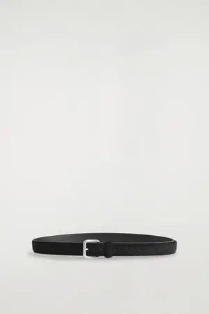 Cos Suede Belt With Gold-tone Buckle - Black