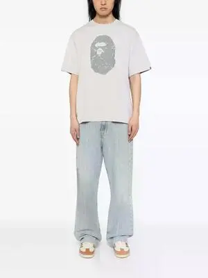 A BATHING APE Heavy Washed Ape-head T-shirt
