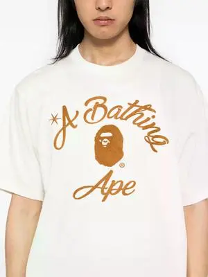A BATHING APE Chain Stitch College T-shirt - Neutrals