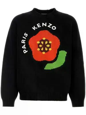 Kenzo Boke Flower-intarsia Sweater - Black