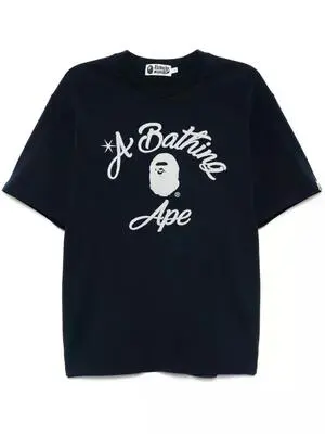 A BATHING APE Chain Stitch College T-shirt - Blue