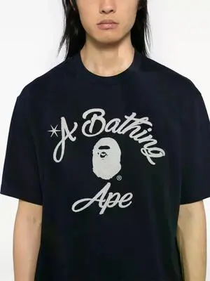 A BATHING APE Chain Stitch College T-shirt - Blue