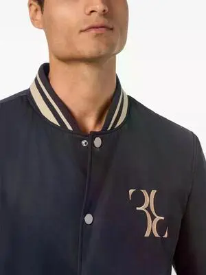 BILLIONAIRE Logo-embroidered Bomber Jacket - Blue