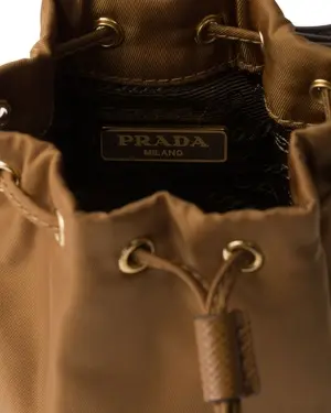 Prada Mini Re-nylon Keychain Charm - Brown