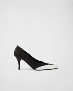 Prada Satin And Metallic Leather Pumps