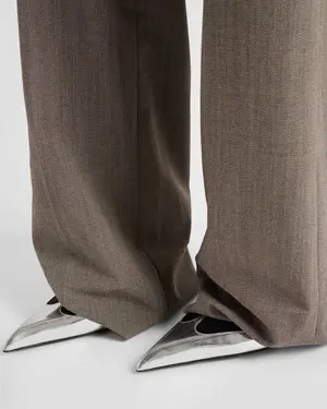 Prada Satin And Metallic Leather Pumps