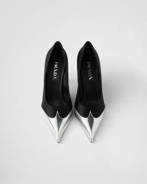 Prada Satin And Metallic Leather Pumps