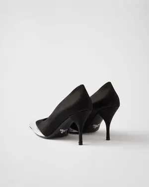 Prada Satin And Metallic Leather Pumps