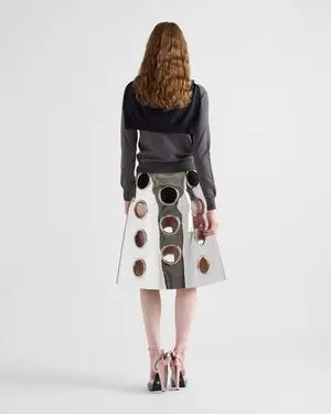 Prada Shiny Leather Skirt