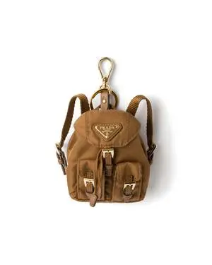 Prada Re-nylon Keychain Charm - Brown