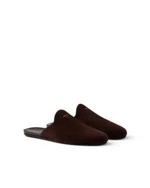Prada Suede Mules - Brown