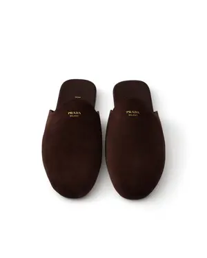 Prada Suede Mules - Brown
