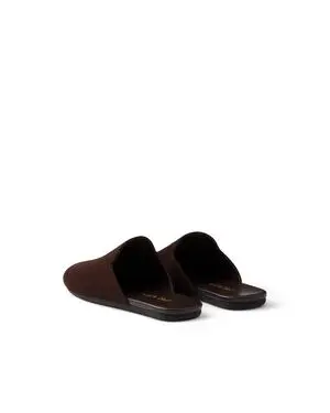 Prada Suede Mules - Brown