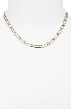LUV AJ The Two-tone Pavé Chain Necklace
