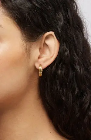LUV AJ Almalfi Mini Ridge Huggie Hoop Earrings