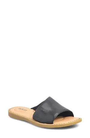 BØRN Izabel Slide Sandal - Black Leather